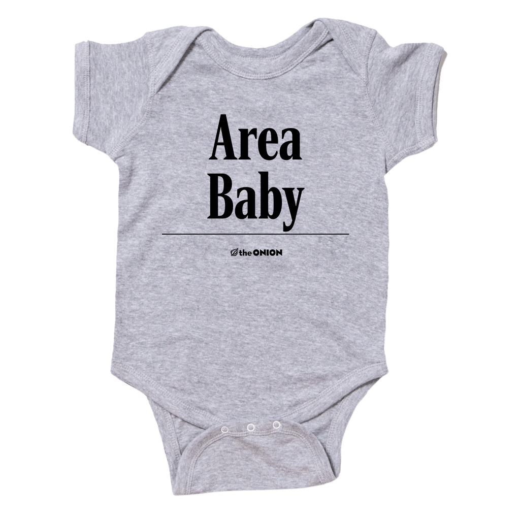 'Area Baby' Headline Onesie – The Onion Store